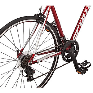 Schwinn Fastback Tourney AL Adult Performance Road Bike, Beginner to Intermediate Bicycle Riders, 700c Wheels, 14-Speed Drivetrain, Small Aluminum Frame, Red