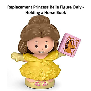 Replacement Part for Fisher-Price Little People Princess Belle and Philippe Playset - GNG89 ~ Replacement Princess Belle Figure ~ Holding a Horse Book ~ Works with Other Playsets As Well!