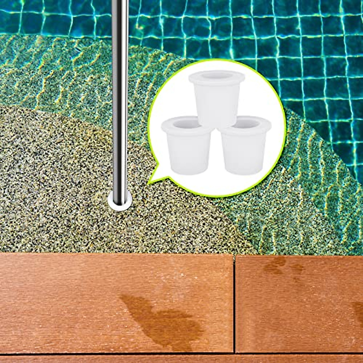 3 Pcs Table Umbrella Hole Ring Pool Umbrella Stabilizer White Patio Umbrella Cones Wedge Plug Fit for 2 to 2.5” Outdoor Umbrella Table Hole or 1.5” Umbrellas Pole Stabilizer Adapter for Inground Pool