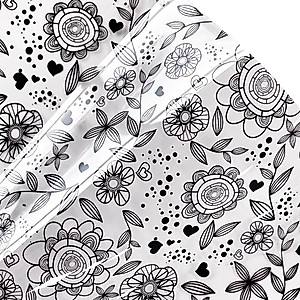 ONEART | Printed TPU Jelly Faux Leather 12 x 53 inches Transparent Clear Jelly Vinyl Great for Embroidery and Crafting Project (Floral)