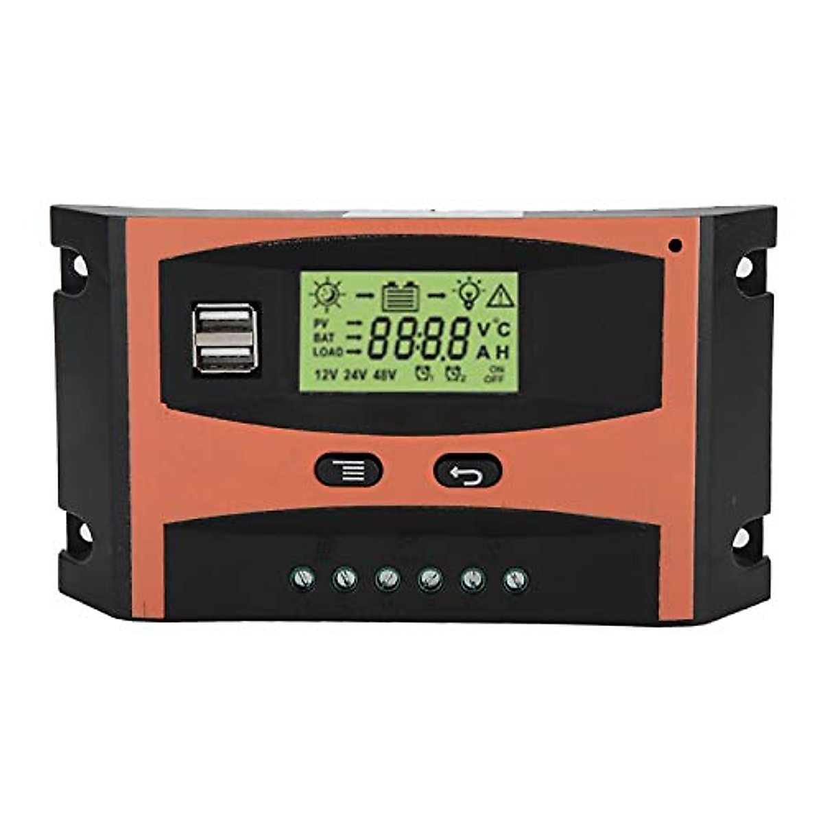 MPPT Controller, Fydun Simplified Version MPPT Charge Controller PCB Circuit Board Solar Panel Regulator 12V / 24V LCD Display Automatic Battery Controller Orange + Black(30A)