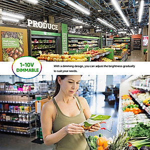 AntLux 8FT LED Shop Light 110W LED Strip Lights, 1-10V Dimmable, 12000 Lumens, 5000K, 8 Foot LED Linear Light Fixture for Warehouse Garage Workshop Supermarket, 8’ Fluorescent Tube Replacement, 2 Pack