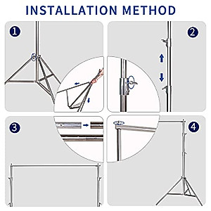 GSKAIWEN 8.5 * 10 FT Stainless Steel Backdrop Stand,Photo Video Adjustable Background Support System Stand Kit with Carry Bag for Parties,Wedding,Photography Studio
