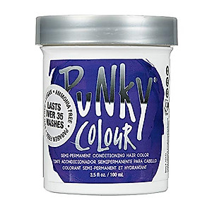 Punky Violet Semi Permanent Conditioning Hair Color, Non-Damaging Hair Dye, Vegan, PPD and Paraben Free, Transforms to Vibrant Hair Color, Easy To Use and Apply Hair Tint, lasts up to 35 washes, 3.5oz