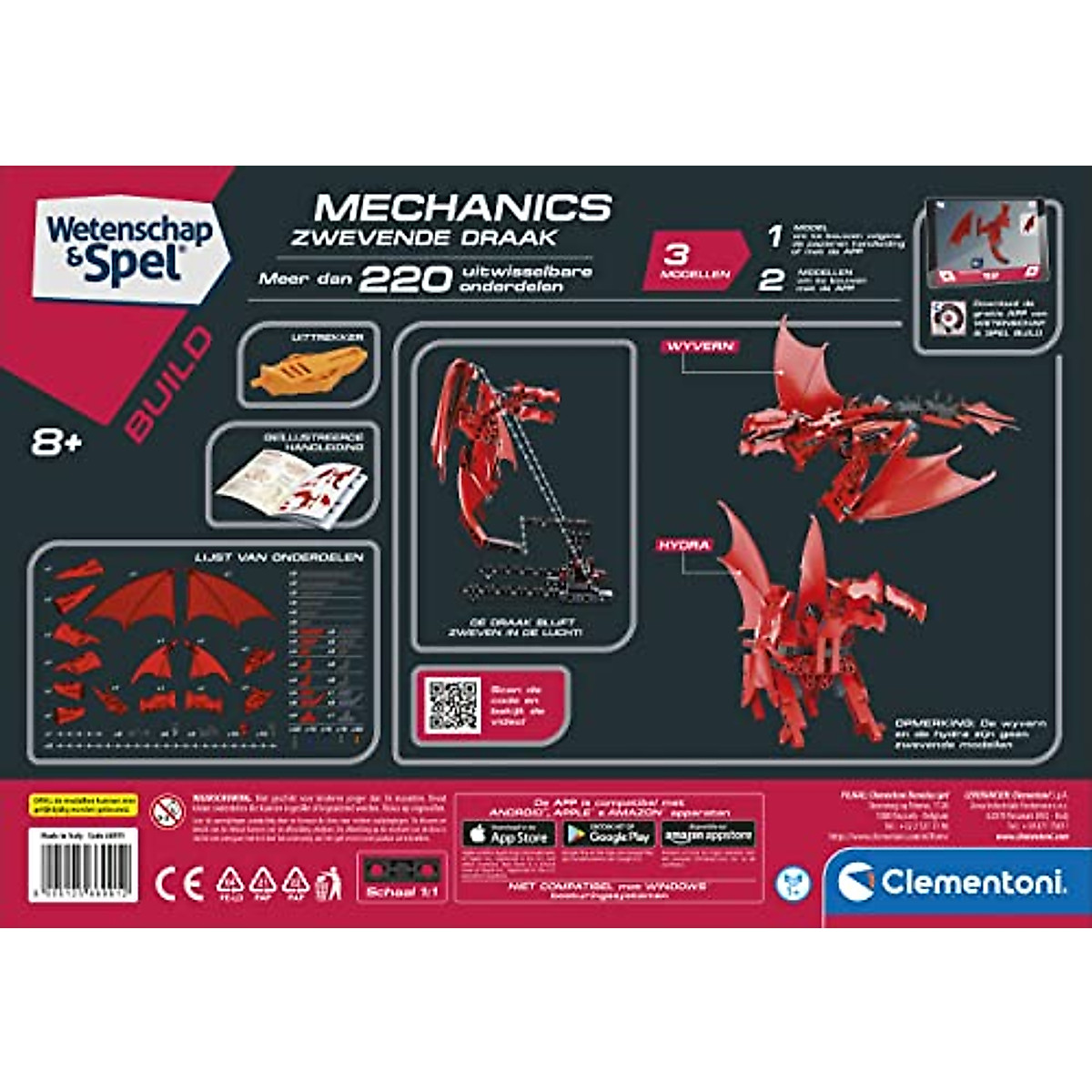 Clementoni Science & Game Robotics - Floating Dragon, STEM Kit, Toy Robot for Kids, 8+ Years, 66991