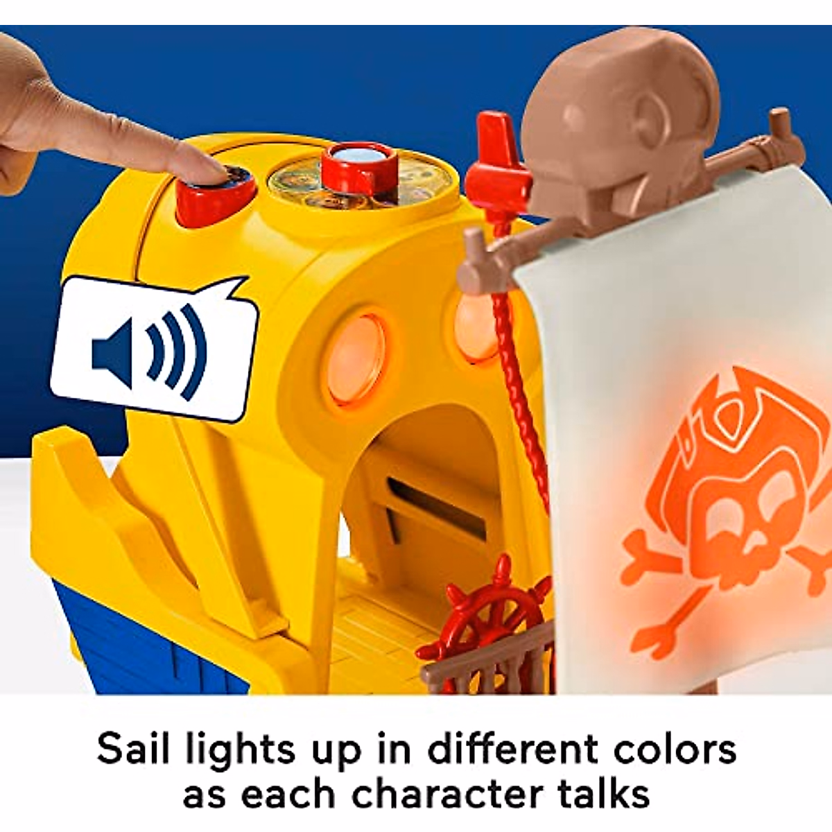 Fisher-Price Santiago of the Seas Pirate Ship Lights & Sounds El Bravo Playset with Santiago Figure for Ages 3+ Years