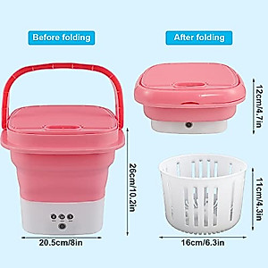 A2B Mini Portable Washing Machine Foldable Small Laundry Machine with Drain Basket Lightweight Washer Touch Screen and Timer Reusable Washing Machine for Baby Clothes Underwear Socks A2B