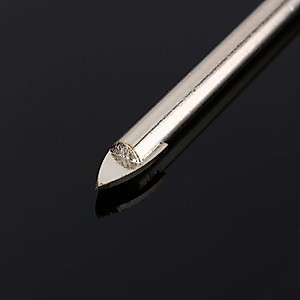 10Pcs 6mm Carbide Alloy Spear Head Drill Bit Tile Glass Ceramic Mirror Drill Bit U-Shaped Groove Desigh Tungsten Carbide Drill Bit Set Triangle Spear Point Head Glass Hex-Shank Drill Bits