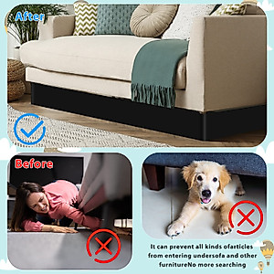 Widen Under Sofa Toy Blocker Adjustable Bumper Under Bed Blocker for Pets Under Couch Blocker Under Bed Blocker with Adhesive Mounting Strap for Avoid Things Sliding (32.8 Ft Long, 4.7 Inch Width)