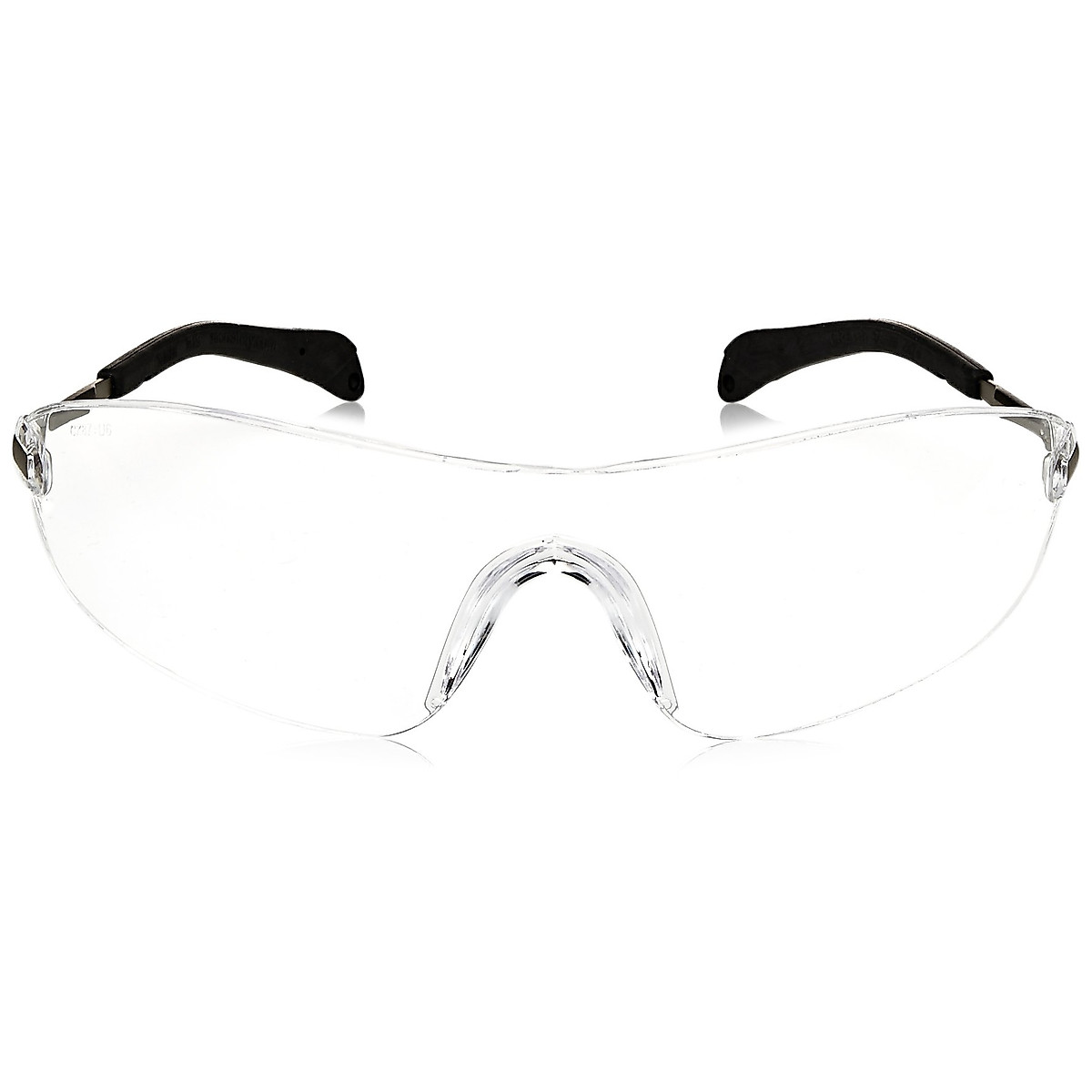 MCR Safety Glasses S2210AF Blackjack S22 Series Clear Lens with UV Protection and Anti-Fog Coating, Chrome Metal Temple Frameless Design, 1 Pair