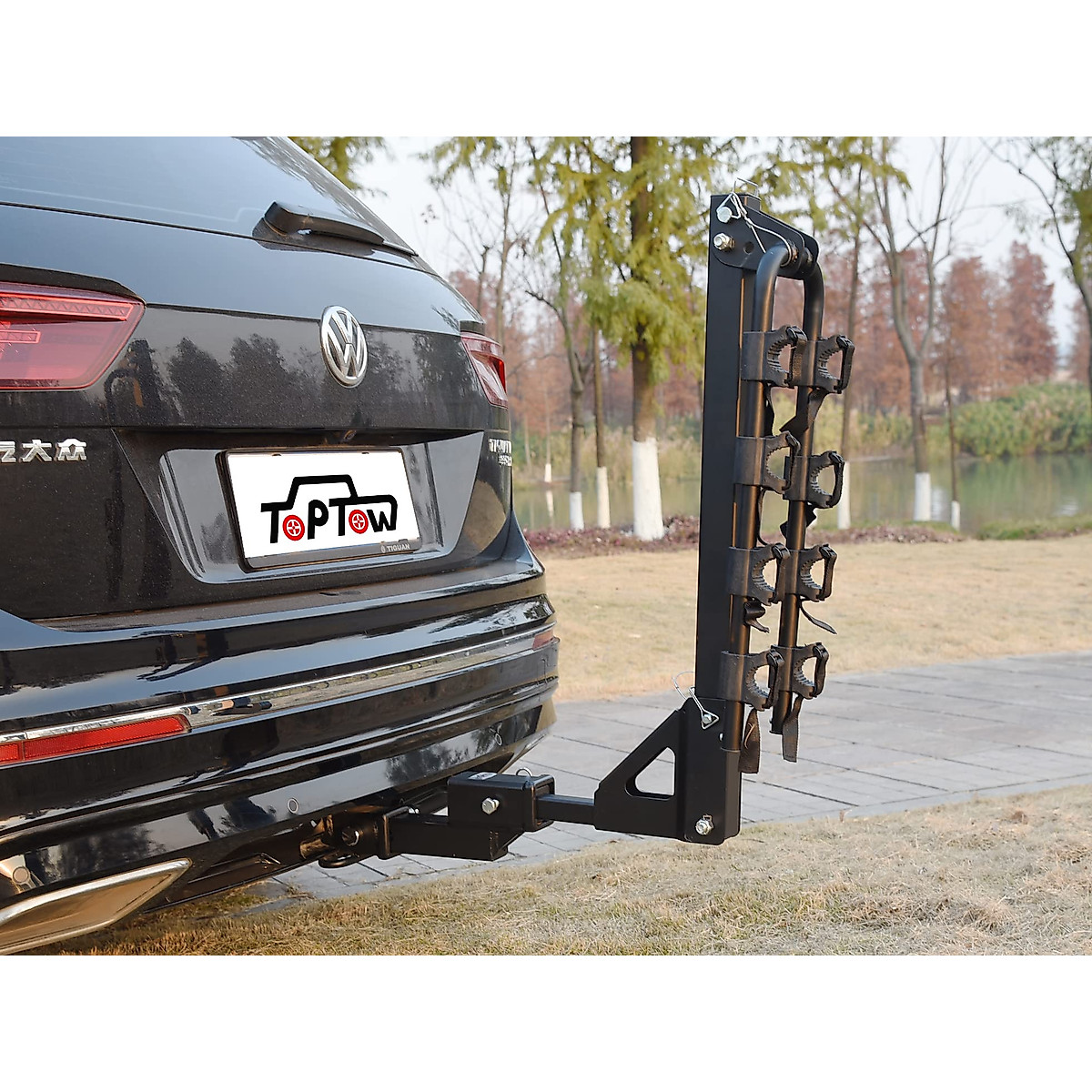 TOPTOW 64121 2-inch Receiver Trailer Hitch Extension Riser with 2-inch Rise/Drop, 2-inch Solid Shank, 10000lbs Capacity, Anti-Rattle Bolt