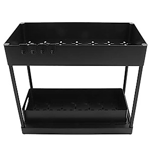 Yosoo ABS Slide Out Storage Baskets, Sliding Drawers, for Kitchen Bathroom Laundry Room Cosmetic Storage (Black)
