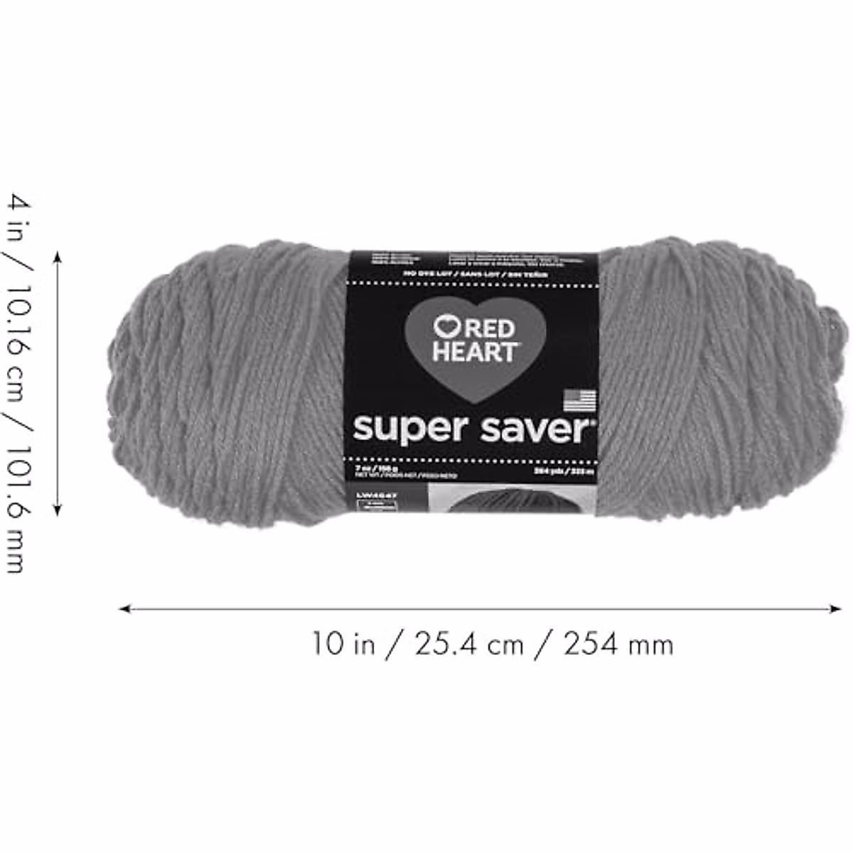 Red Heart Super Saver Gray Heather Yarn - 3 Pack of 141g/5oz - Acrylic - 4 Medium (Worsted) - 236 Yards - Knitting/Crochet