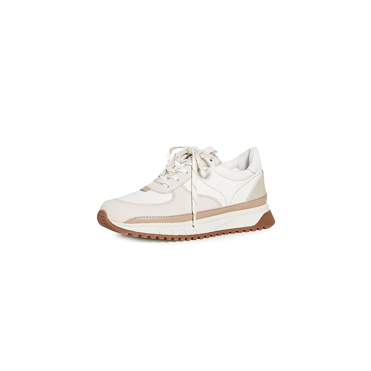 Madewell Women's Kickoff Trainer Sneakers in Neutral Colorblock Leather, Antique Cream Multi, 5.5 Medium US