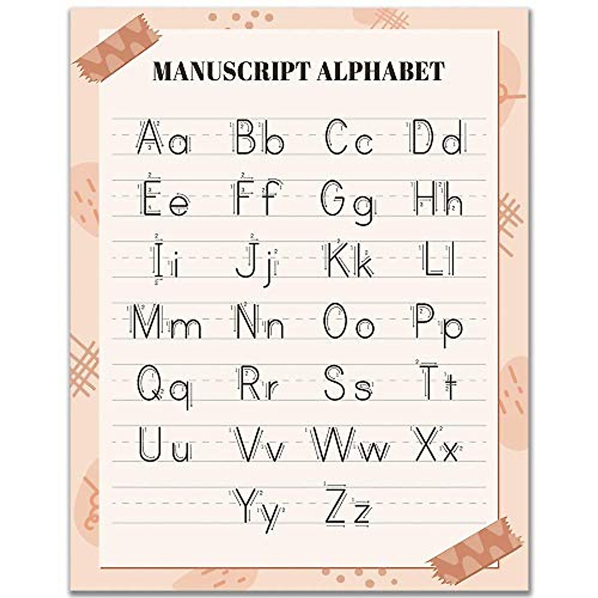 11x14 Set Of 2 Kids Educational Alphabet Posters/Alphabet Letters/Alphabet Wall Decor/Nursery Wall Decor/Classroom Decorations/Homeschool/Learning/Wall Hanging/Manuscript Cursive