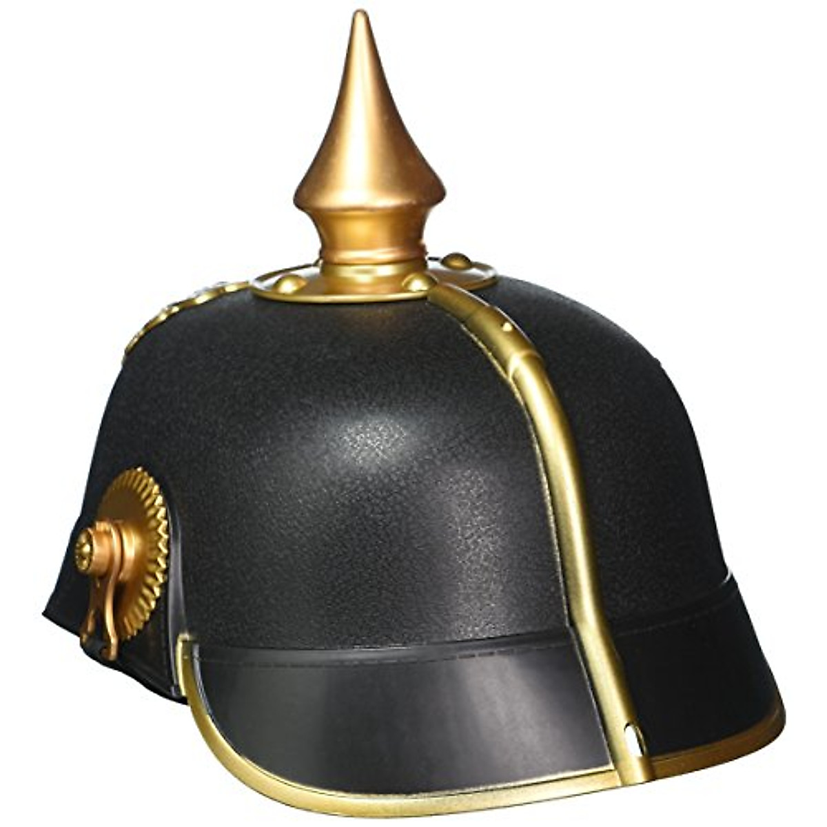 Forum Novelties - German Officer Pickelhaub Helmet - Plastic Imperial Prussian Helmet - Black & Gold Colored