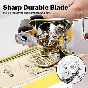 Can Opener Manual, TJ POP Can Opener, Heavy Duty Hand Held Can Openers, Stainless Steel Can Opener Smooth Edge, Easy Turn Knob, with Bottle Opener, Kitchen Gadgets Brown