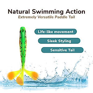 Soft Fishing Lures with Lead Head Hook, Slow Sinking,Jerking, Freshwater or Saltwater Swimmer for Bass Trout Pike Fishing kit with Tackle Boxes (5PCS)