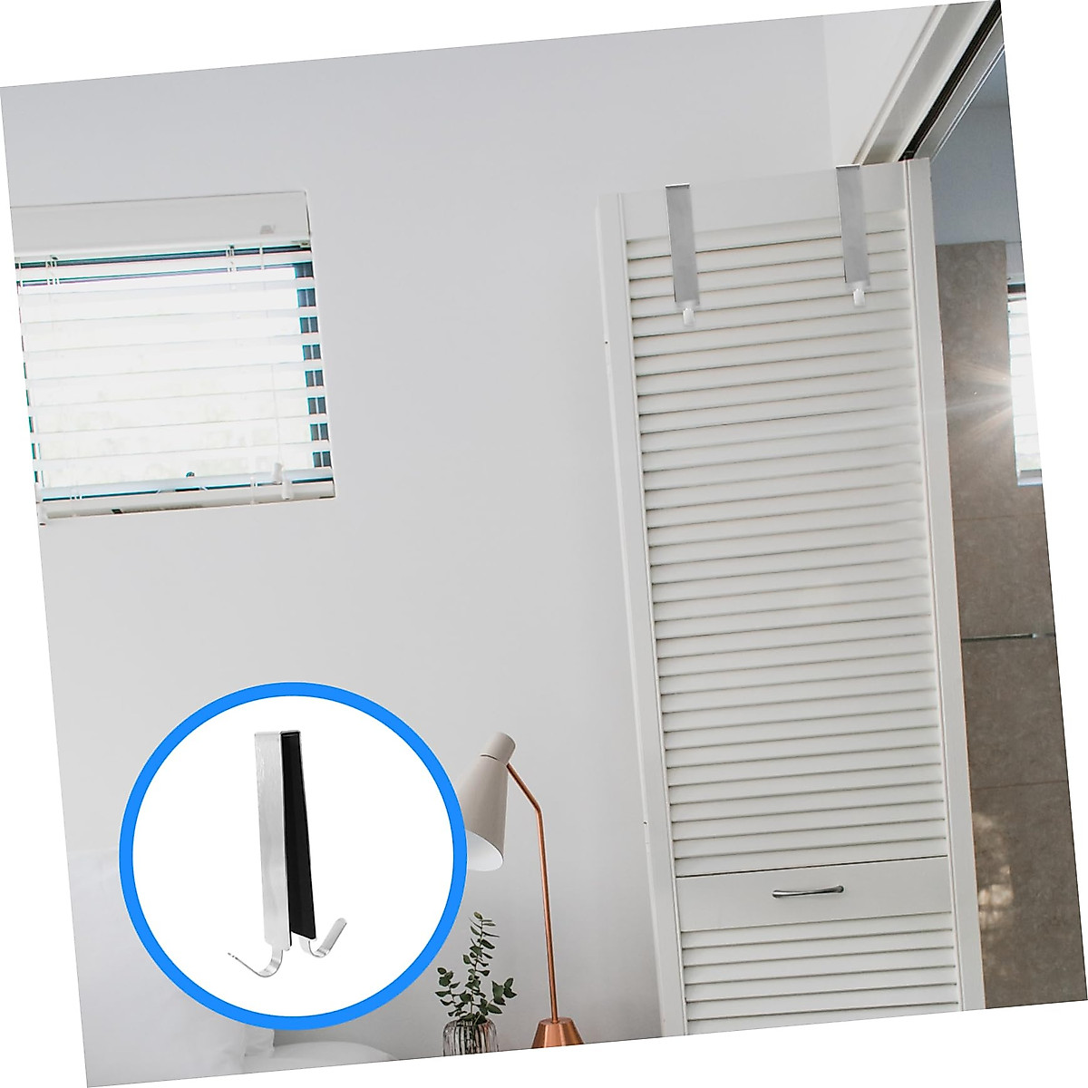1pc Door Hook Double Sides Hooks Organizer Hooks Punch- Hook Punch Storage Hook Bathroom Hanger Hanging Hook Back Door Hanger Glass Door Hanger Towel Hooks