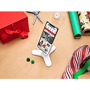 WeatherTech DeskFone XL in White Universal Desktop Cell Phone Holder - White Plastic Knobs