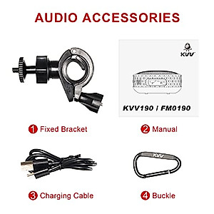 KVV Portable Bluetooth Speaker for Golf Push Cart, Durable & Portable Bluetooth Speaker Speaker for Golfing, Outdoor and Travel，IPX6 Waterproof, TWS & TF Card Function(Black)