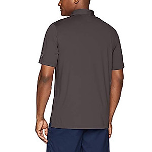 Callaway Men's Micro Hex Golf Performance Polo Shirt with Sun Protection, Solid Stretch Fabric, Asphalt, X-Large