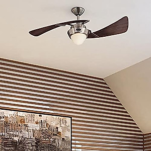 Westinghouse Lighting Indoor Ceiling Fan with Lights and Remote Control, Harmony 48 Inch Fan for Bedroom Home Living Décor, Wholesale Home Cloth Included, Brushed Nickel Finish(72311-Kit)