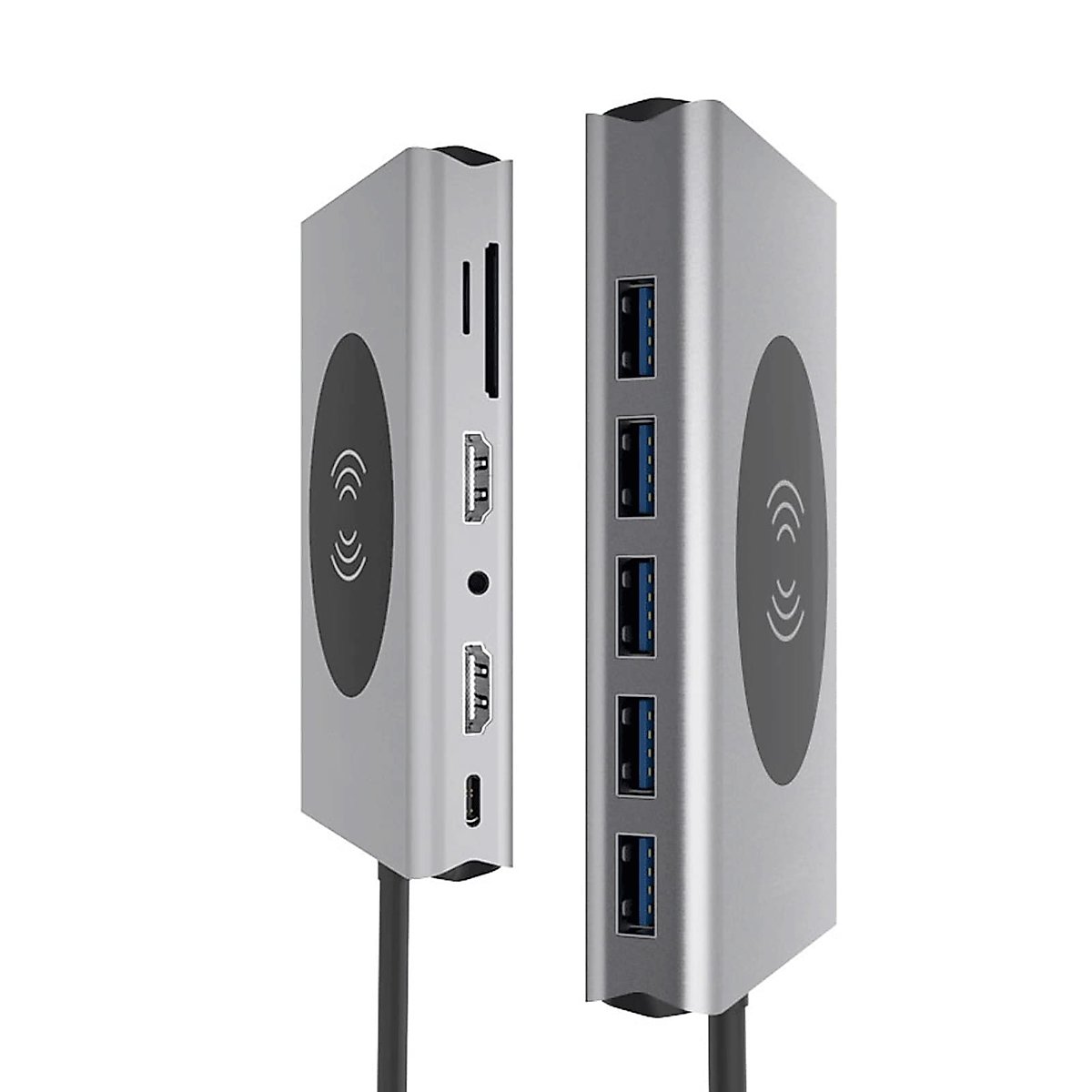 Feilx Ultra-Slim Data USB Hub, USB Type C Hub USB 3.0 Type-C Hub to HDMI Adapter 4K Thunderbolt 5 USB C Hub with TF SD Reader Slot PD