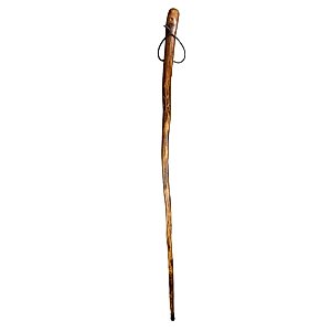 SE 60-Inch Natural Wood Walking Stick with Root Head & Steel Tip - Hand-Carved Floral Design, Huangtang Wood, Grooved Grip - WS631-60RH