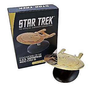 Star Trek The Official Starship Collection | Gold Plated U.S.S. Enterprise NCC-1701-D Special Edition by Eaglemoss Hero Collector