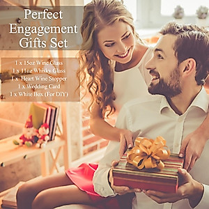 Engagement Gift for Couples 2024, This is My Wedding Planning Wine & Whiskey Glass Set, Newly Engaged Gifts for Couples, Wedding Gifts for Newlyweds Fiance Fiancee,Bridal Shower Gifts for Her