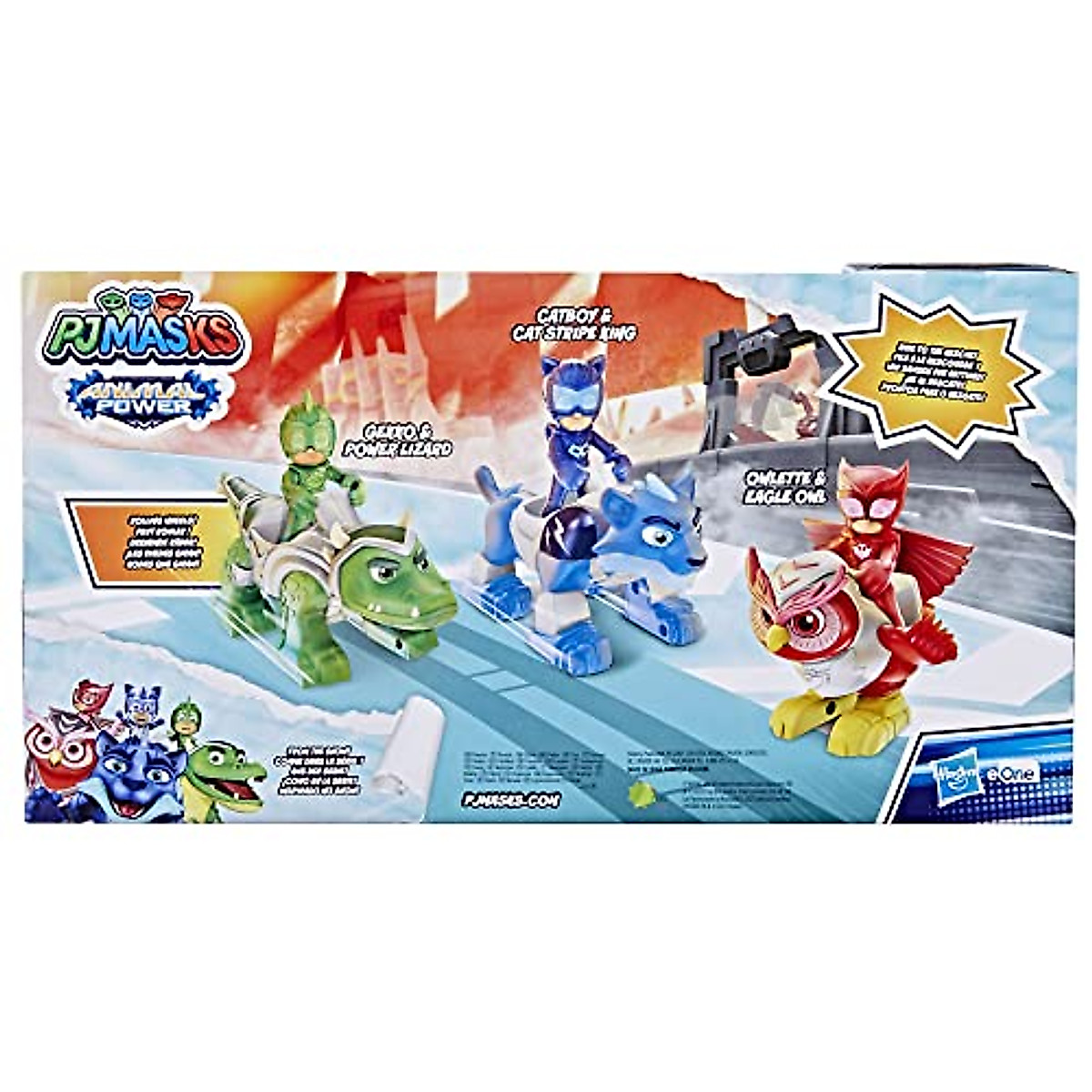 PJ Masks Animal Power Hero Animal Trio Playset, with 3 Toy Cars and Action Figures, Preschool Toys, Superhero Toys for 3 Year Old Boys and Girls and Up