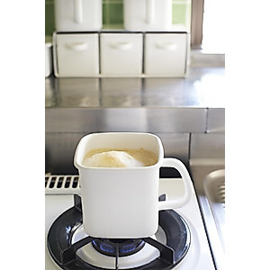 野田琺瑯(Nodahoro) Noda enamel retention chauffeur stocker Rectangular white 1.2L (One Pack)