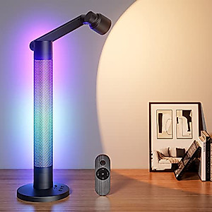 HCYHNB LED Desk/Task Lamp for Home Office, 600LM Eye-Caring Reading Light, 360°Rotatable Swing Arms, Dimmable Table Lamp with Atmosphere Lighting for Desk Bedside