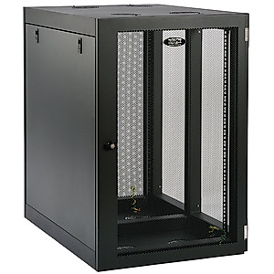 TRIPP LITE 18U Heavy Duty Wall Mount Rack Enclosure Cabinet Side Mount Wall Mount Components SRW18UHD Black