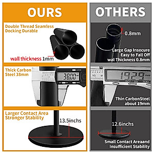 Tenkovic Metal Coat Rack Freestanding Satin Steel With Stable Marble Base,High-Grade With 8 Hooks Metal Coat Hat,Hall Tree for Hanging Clothes, Bags, Hats, Bedroom(Black)