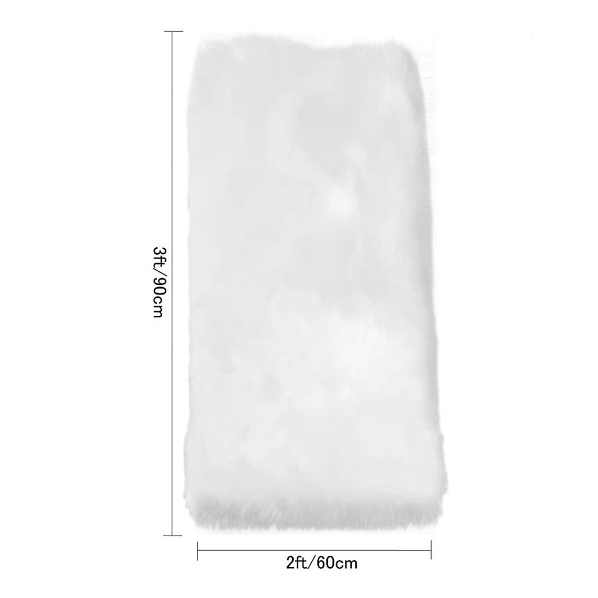 wxnzsl Faux Fur Rug 2x3 White Fluffy Shaggy Rug,Soft Faux Sheepskin Rug Furry Rug for Bedroom Living Room
