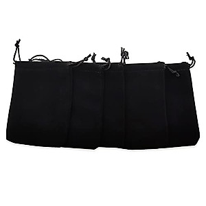 HOSL 100 Pack 4x5 Velvet Bags with Drawstrings Black Jewelry Pouch Velvet Gift Bags Small for Necklace Earrings Bracelet Goodies Candy Wedding Festival Party Favor