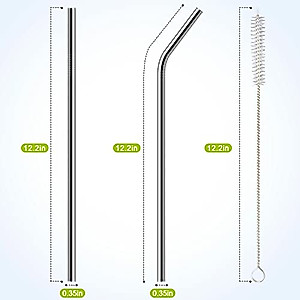6 Pack Stainless Steel Straw Replacement 40 oz for Stanley Adventure Travel Tumbler, Reusable Straws with Cleaning Brush Compatible with Stanley 40oz Stanley Cup Tumbler