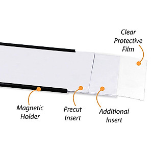 SmartSign Magnetic 'C' Channel Label Holders | 2.5" x 8" Pack of 10, Made in USA