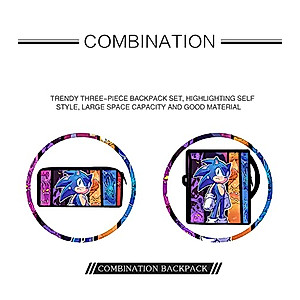 Wavlienv Cartoon 3PCS Backpack Travel Backpack Sports Backpack for Boys and Girls Game Fans Gift 2-One Size