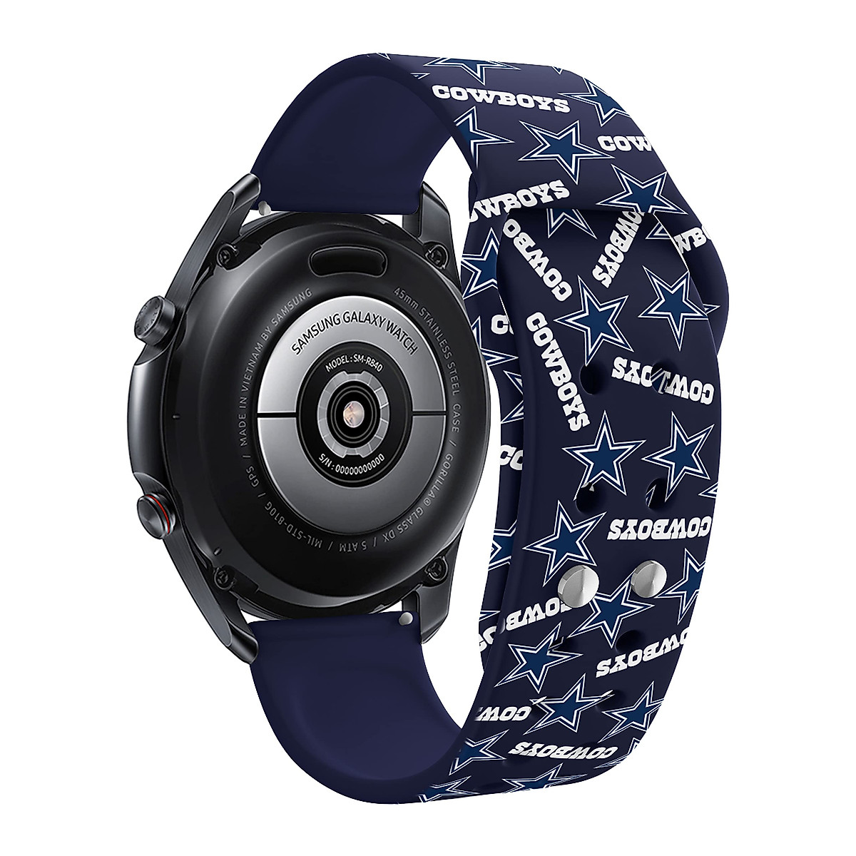 Game Time Dallas Cowboys Quick Change HD Watch Band Compatible with Samsung and More (Random 22mm Long)