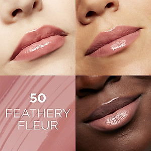 L'Oreal Paris Glow Paradise Hydrating Tinted Lip Balm-in-Gloss with Pomegranate Extract & Hyaluronic Acid, Ultra-Gentle, Non-Sticky Formula, Feathery Fleur, 0.23 Fl Oz