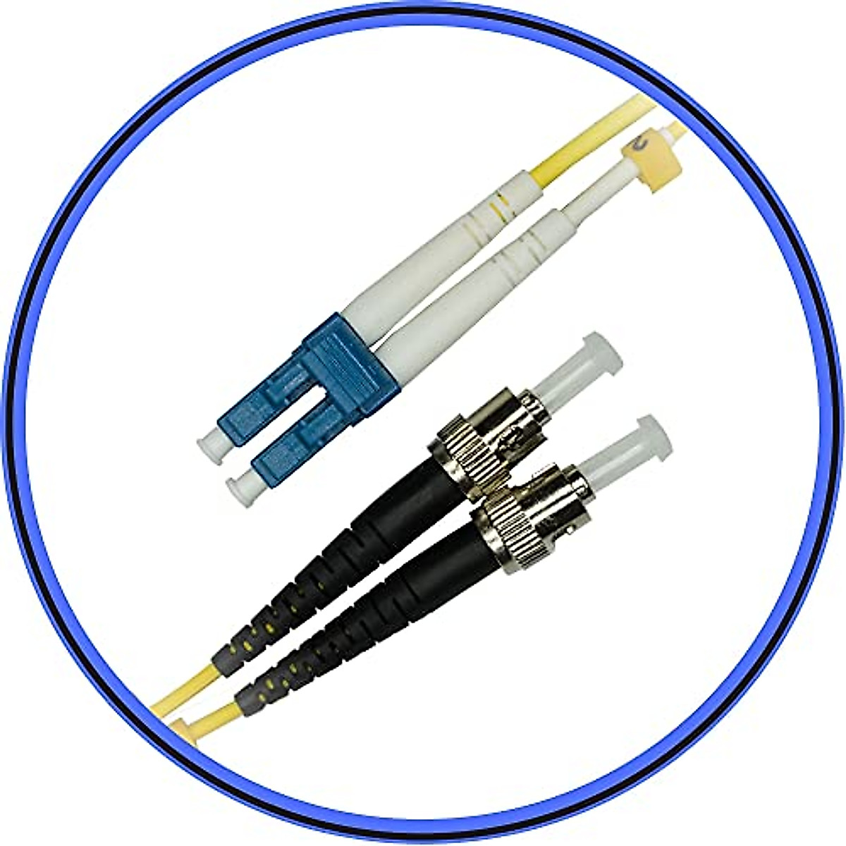 FiberShack - Duplex Fiber Optic Patch Cables - Single Mode - LC, ST, SC. 1M & 3M. (3M, LC to ST)