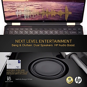 HP Spectre x360 GEM Cut 13.3" FHD Touch Laptop, Intel i7-1065G7, 16GB RAM, 1TB SSD, Bang & Olufsen, Fingerprint Reader, Stylus, Nightfall Black, Win 10 Pro, 64GB TechWarehouse Flash Drive