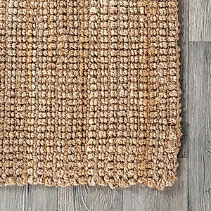 nuLOOM Ashli Solid Farmhouse Jute Area Rug, 9x12, Natural