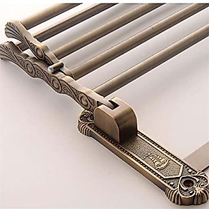 SHIJIESKY Towel Rail Wall Mounted, Kitchen and Bathroom Hardware Accessories,Stainless Steel Towel Rack,Antique Folding Bath Towel Rack,Bathroom Shelf