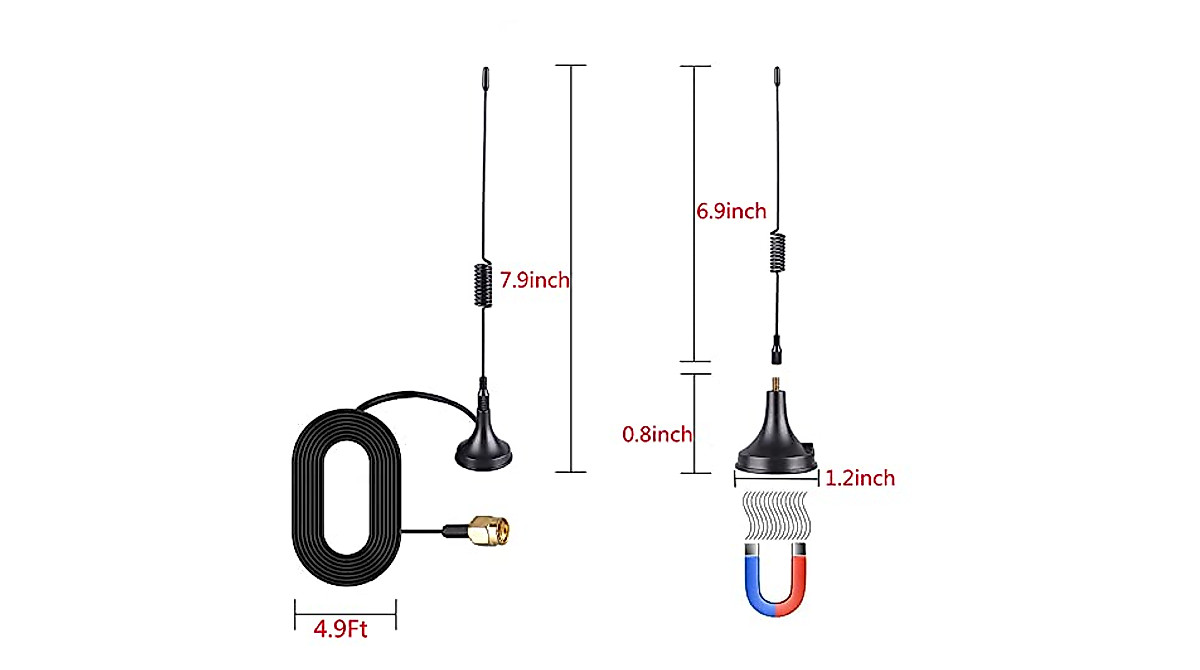 LACUCINO 75 Ohm FM Antenna with 16.4Ft Extension & Universal Adapters