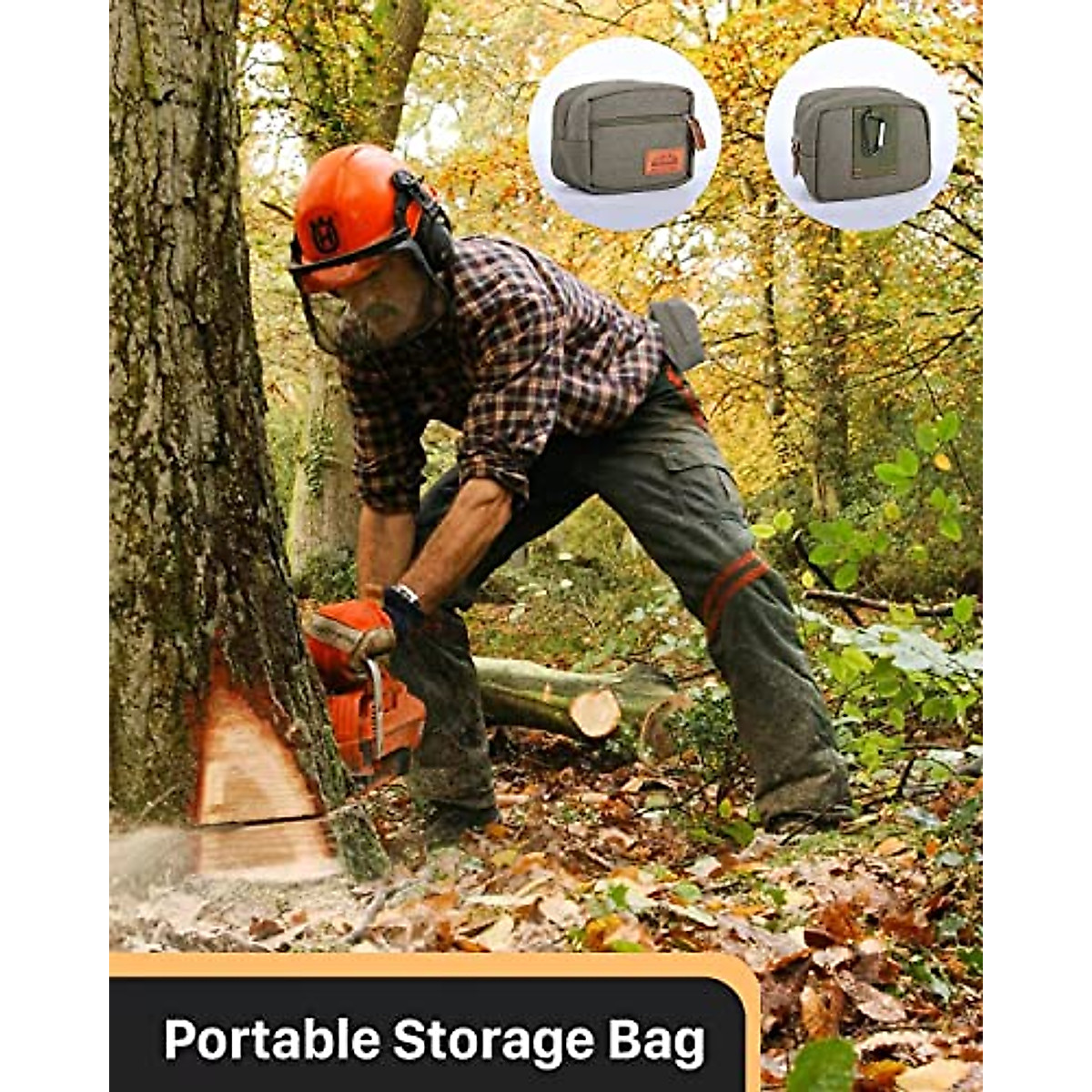 totile Chainsaw Sharpener, Hand-Cranked Chainsaw Sharpening Jig with Tungsten Steel Sharpening Burr and Carry Bag, Perfect Sharpening Kit for 8-22 inches Kinds of Chain Saws and Electric Saws