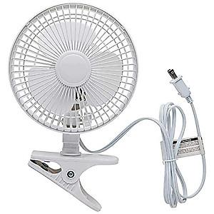 JOEY'Z 6 INCH - 2 Speed - Adjustable Tilt, Whisper Quiet Operation Clip-On-Fan with 5.5 Foot Cord and Steel Safety Grill (1, 6" Fan with 5 FT Cord)